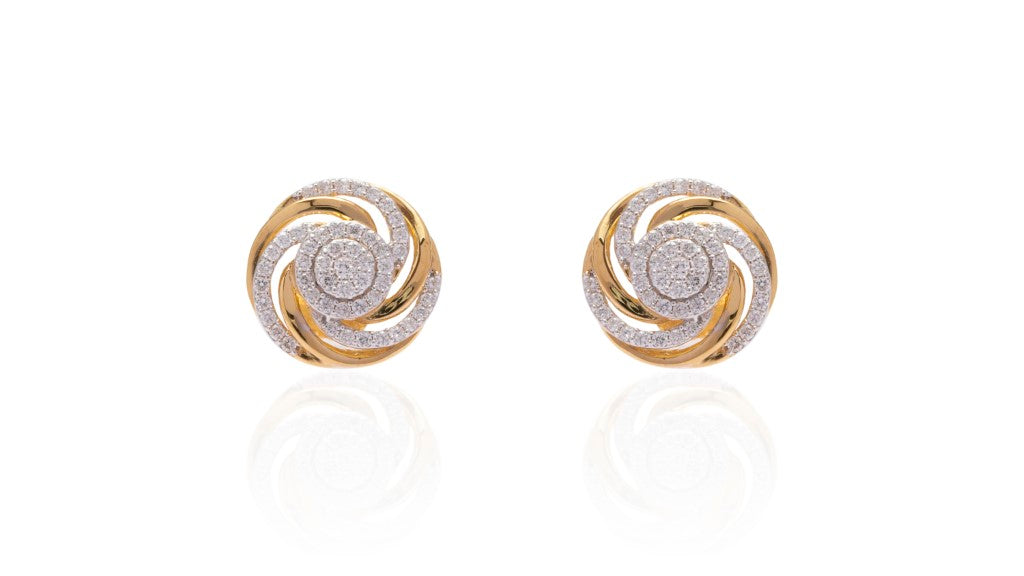 Waves Diamond Stud Earrings - Avira Diamonds