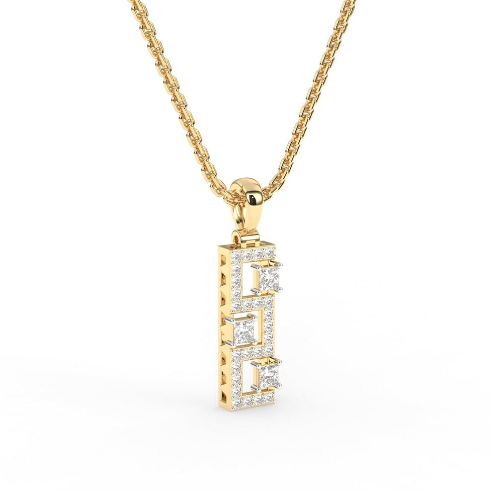 Diamond Pendant for Women - Step Frame Design